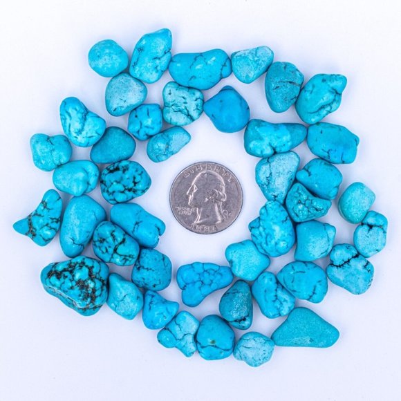 Tree Of Life Gems | Office | 4 Lb Tumbled Blue Turquenite Gemstone ...